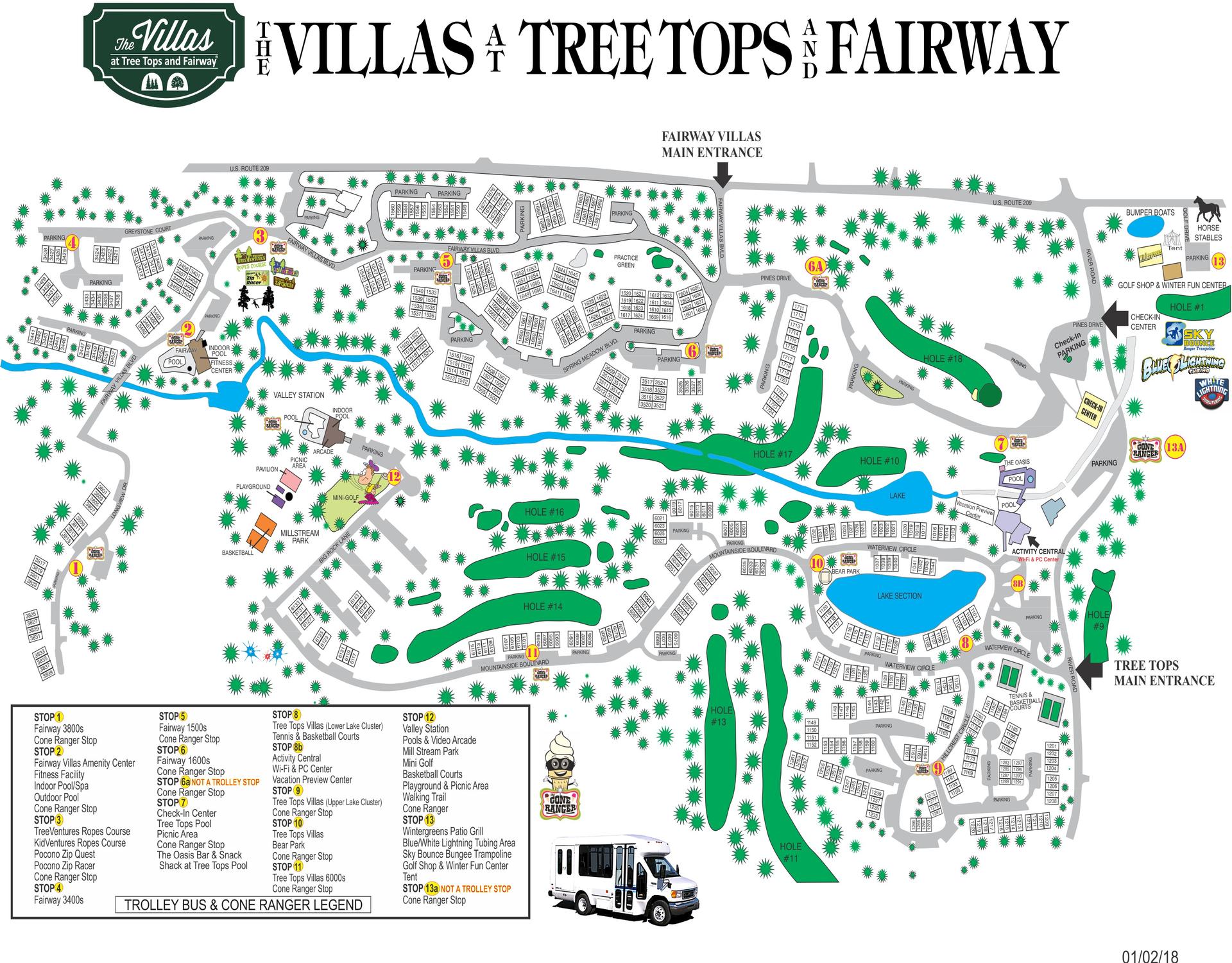 Resort Property Map - The Villas at Tree Tops and Fairway